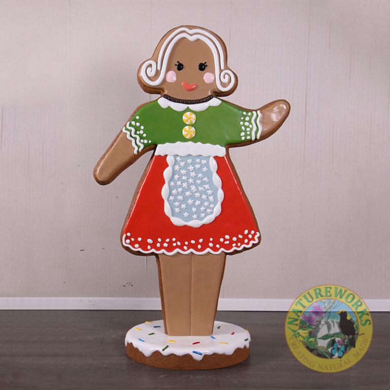Gingerbread Man Statue - Colourful Christmas Display Prop