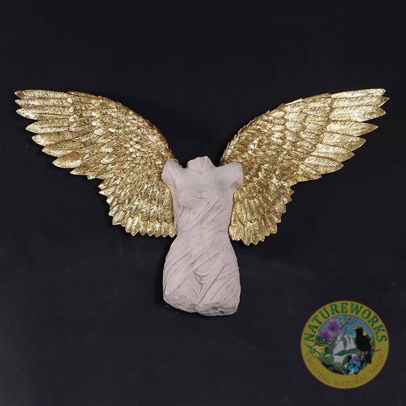 Azaz Angel Female Wall Sculpture - Statement Angel Wing Wall Art