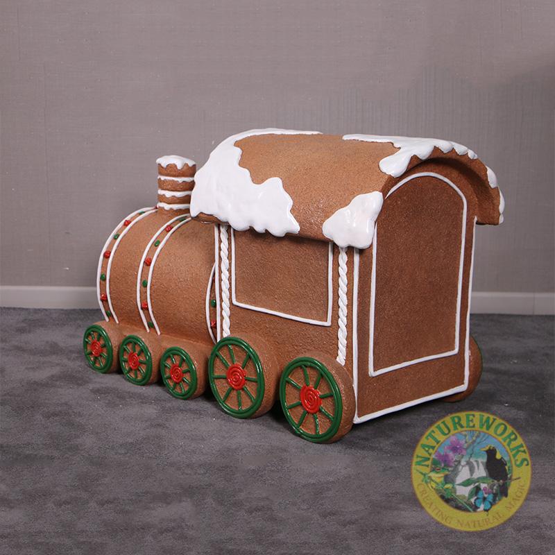 Gingerbread Train Sculpture - Festive Display Prop By Natureworks